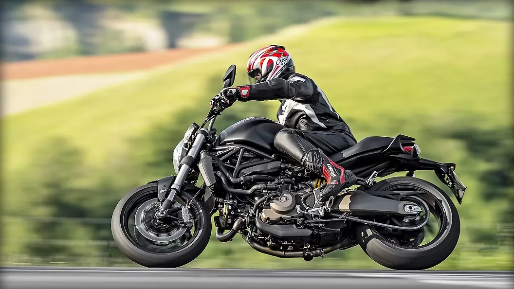 Ducati Monster 821 Dark Cornering Image – BikeWale