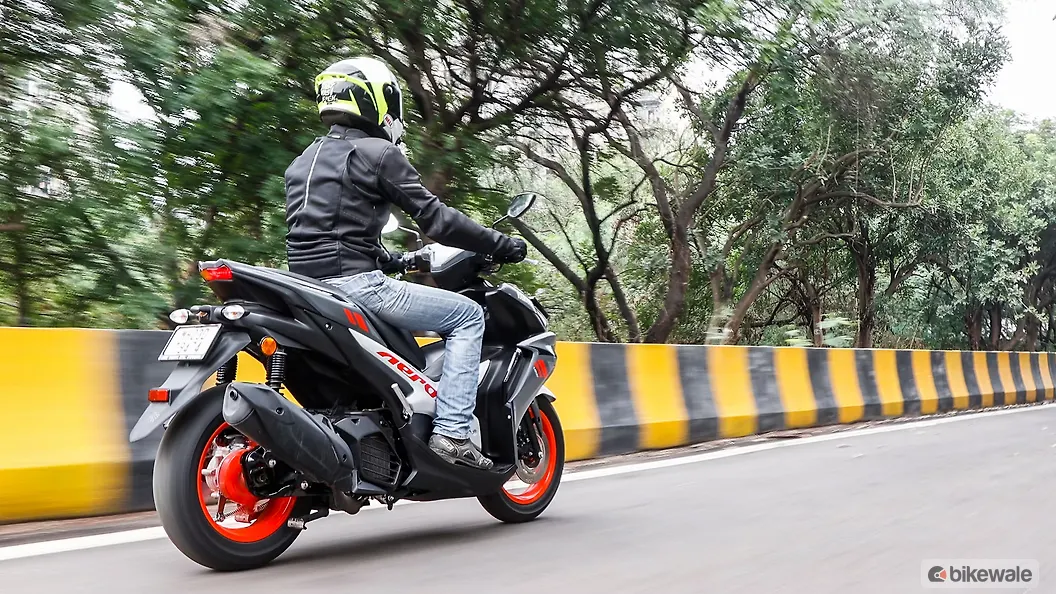 Yamaha Aerox 155 Left Rear Three Quarter Image Bikewale