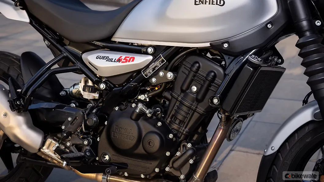 Royal Enfield Guerrilla 450 Engine From Left Image – BikeWale