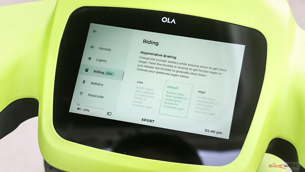 OLA S1 Air Instrument Cluster Image – BikeWale
