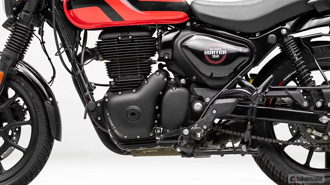 Royal Enfield Hunter 350 Engine From Left Image – BikeWale