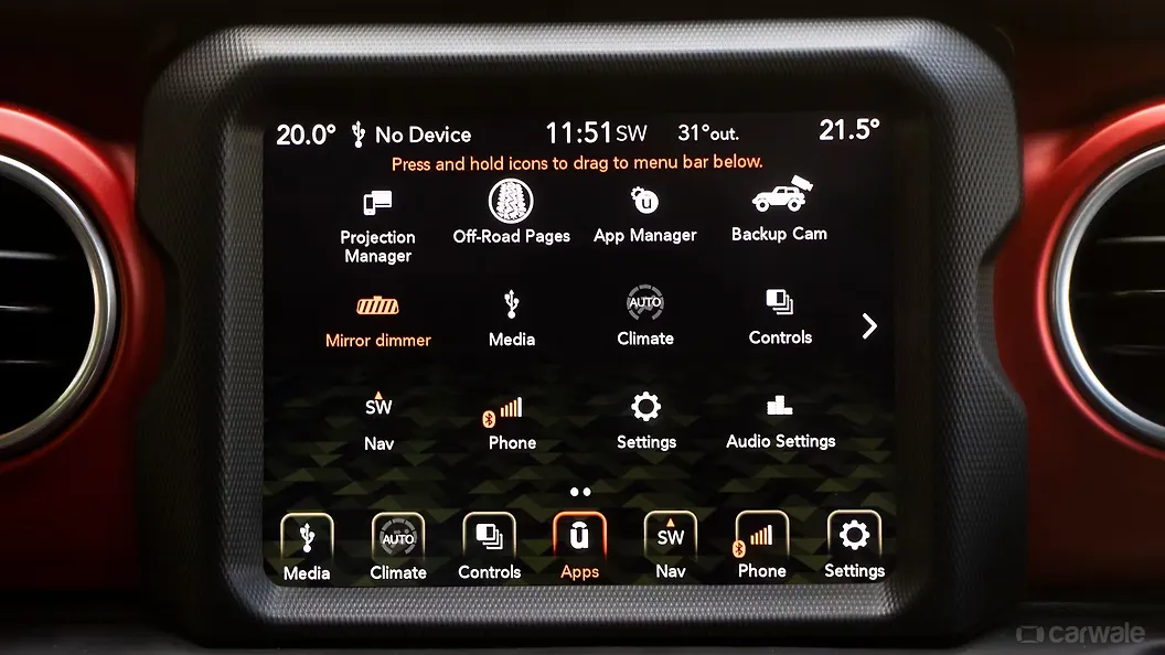 Wrangler Infotainment System Image, Wrangler Photos in India - CarWale
