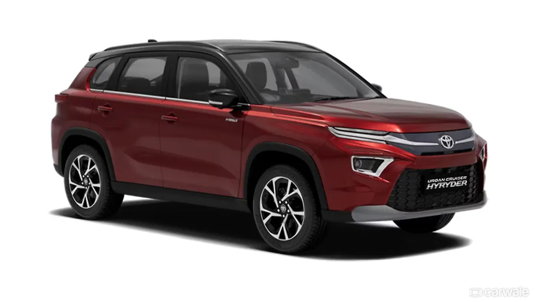 Toyota Urban Cruiser Hyryder Sporting Red with Midnight Black Colour ...