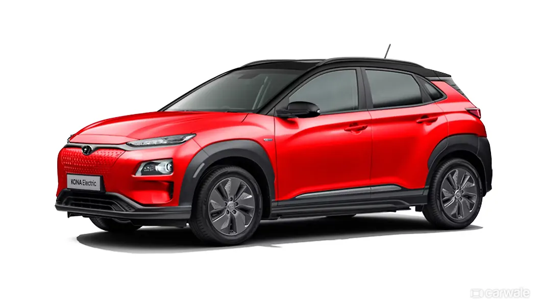 Hyundai Kona Electric Fiery Red with Phantom Black roof Colour - CarWale