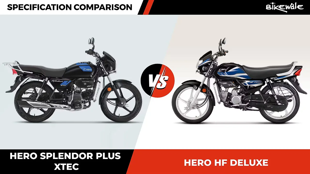 Hero Splendor Plus Xtec vs Hero HF Deluxe: Specification Comparison ...