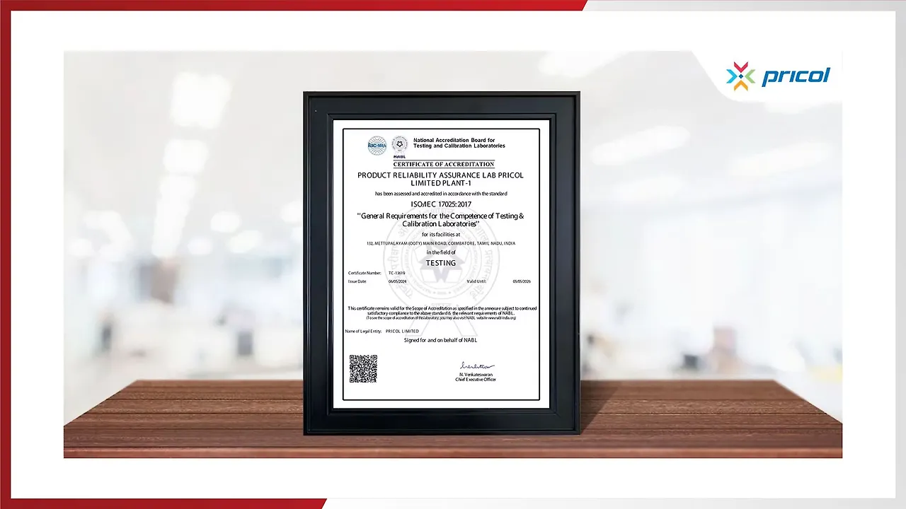 Pricol Limited Achieves NABL Accreditation For Enhanced Test Labs ...