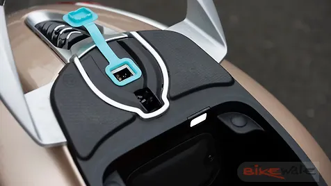 Bajaj Chetak Electric Bike Charging Input Plug Image - BikeWale