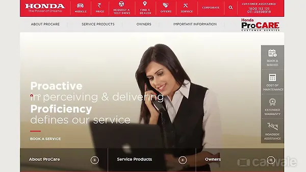 Honda adds a customer service section on official website - CarWale