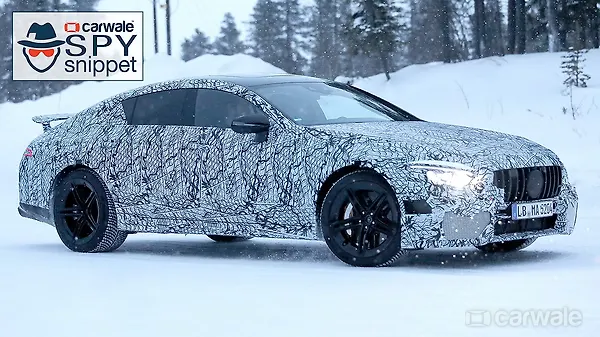 Mercedes-AMG GT sedan spied testing in snow with performance kit - CarWale