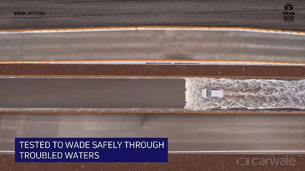 Tata Harrier teased while undergoing water wading test - CarWale
