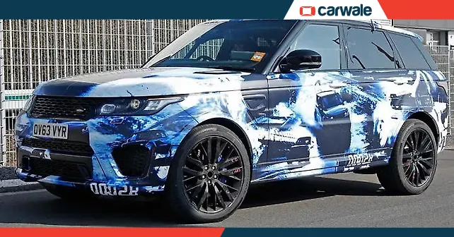 Range Rover Sport RS spotted testing in a blue body wrap - CarWale