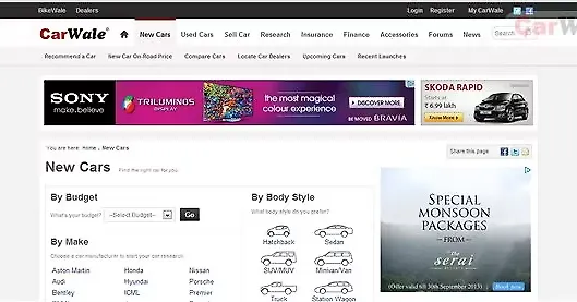 Now, let CarWale recommend a car for you - CarWale