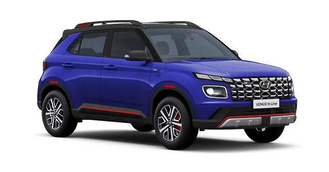 Hyundai Venue N Line Thunder blue with Abyss Black Colour - CarWale