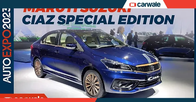 Maruti Ciaz special edition displayed at the Auto Expo 2023 - CarWale