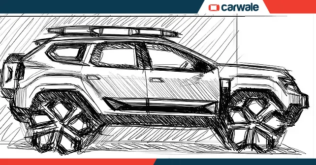 New Renault Duster design sketch revealed - CarWale