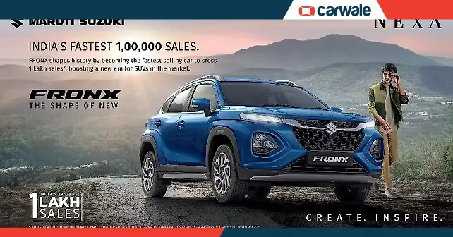 Maruti Fronx surpasses 1 lakh unit sales milestone in India - CarWale