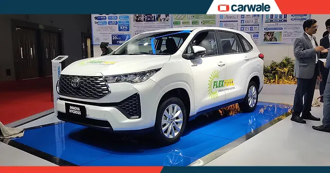 Toyota Innova Hycross Flex-Fuel showcased at Bharat Mobility Expo 2024 - CarWale