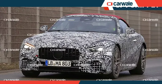 New Mercedes-Benz SL soft-top variant spotted testing - CarWale