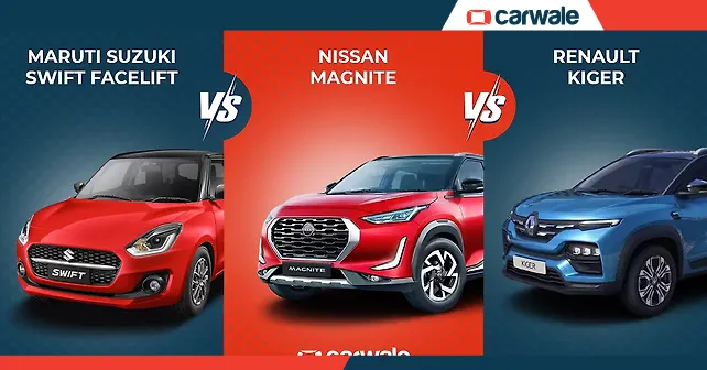 Spec comparison: Maruti Swift Vs Nissan Magnite Vs Renault Kiger - CarWale