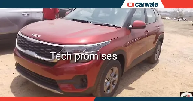 Kia Seltos with new logo reaches dealerships - CarWale