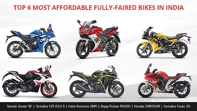 Top 6 most affordable fully-faired bikes in India - BikeWale