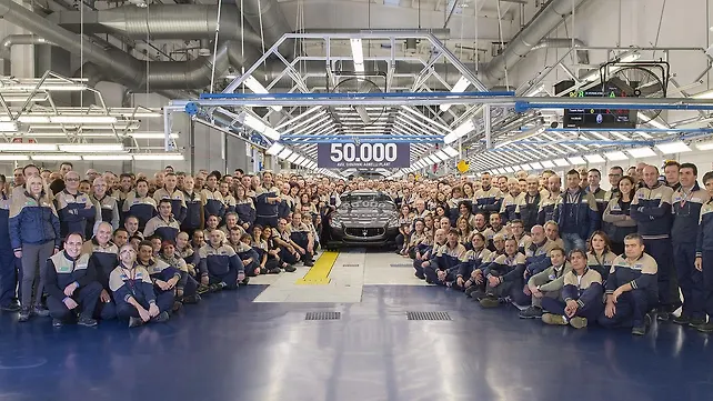 Maserati celebrates production of 50,000 cars at its Giovanni Agnelli ...
