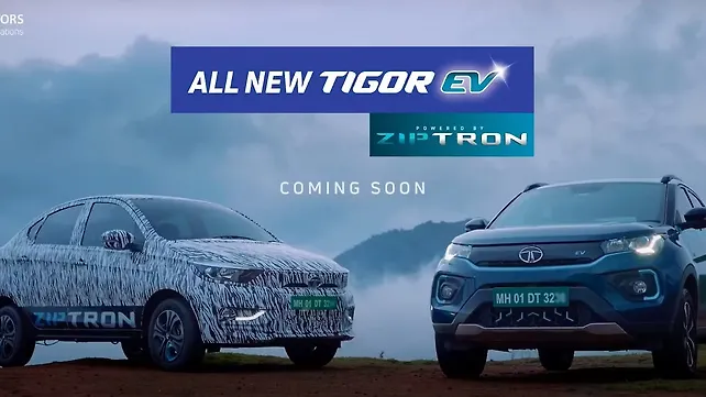 A teaser shows off the new Tigor EV with Ziptron | CarTrade