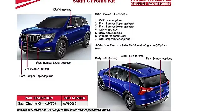 Mahindra XUV700 accessories list leaked ahead of launch CarWale