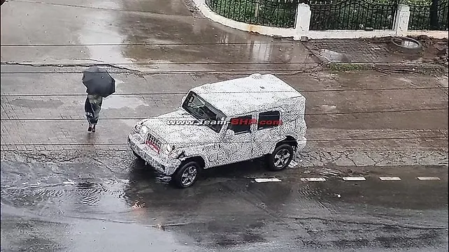 Mahindra five-door Thar spied; top view reveals a single-pane sunroof ...