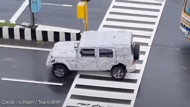 Mahindra five-door Thar spied; top view reveals a single-pane sunroof ...