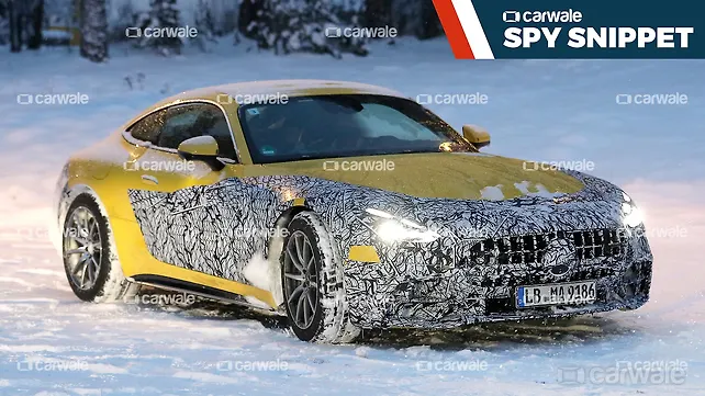 Sleeker Mercedes-AMG GT facelift spied testing in snow - CarWale