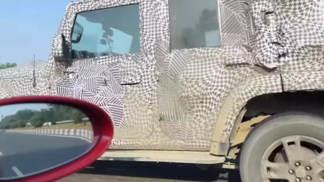 Mahindra Thar five-door spied testing; looks production ready - CarWale