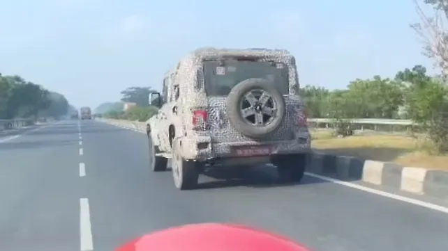 Mahindra Thar five-door spied testing; looks production ready - CarWale