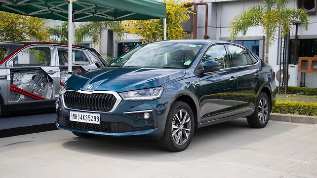 Here are detailed images of Skoda Kushaq and Slavia Lava Blue - CarWale