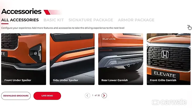 Honda Elevate accessories and packages detailed - CarWale