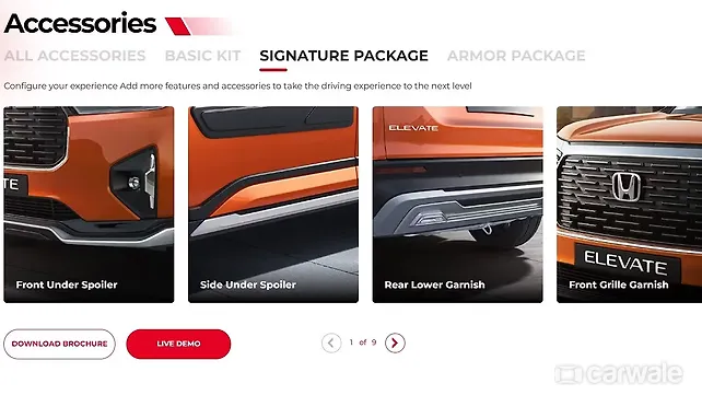 Honda Elevate accessories and packages detailed - CarWale