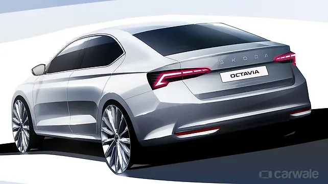 Skoda Octavia facelift teased in design sketches - CarWale