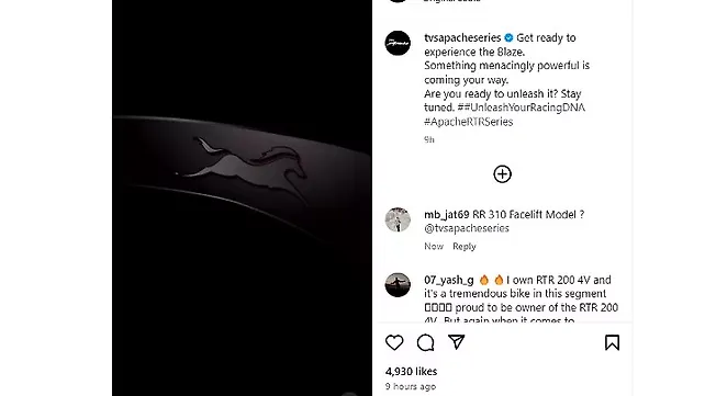 TVS teases new Apache RTR motorcycle; launch soon - BikeWale TVS teases new Apache RTR motorcycle; launch soon - BikeWale