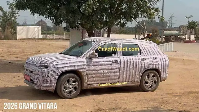 Maruti Grand Vitara 7-seater spied yet again; front design partially leaked - CarWale
