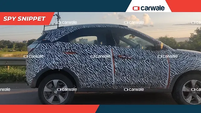 Tata Nexon facelift reveals its split-LED DRLs via new spy images - CarWale
