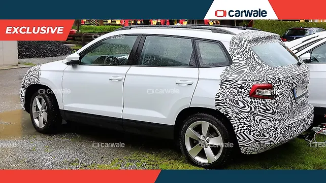 Skoda Karoq facelift spied testing in Europe - CarWale