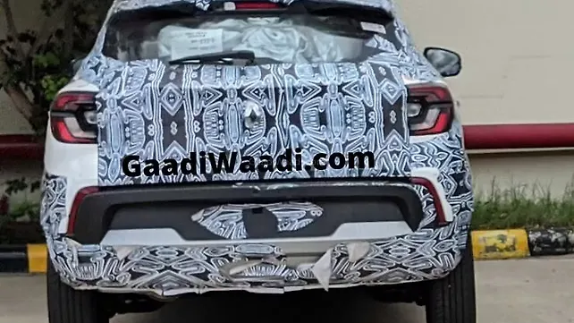 Renault Kiger spied again; headlamp and tail light design leaked - CarWale