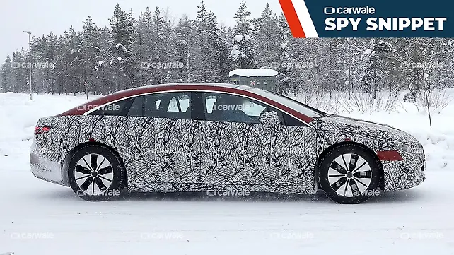 Mercedes-Benz EQS continues testing with lesser camouflage - CarWale