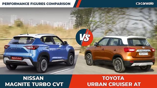 Nissan Magnite vs Toyota Urban Cruiser AT: performance figures ...